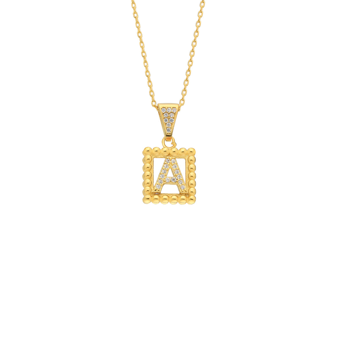 Square Initial Kette | GOKSTONE